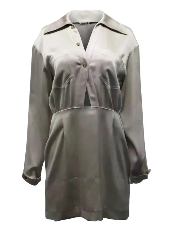 Nanushka 2001 Cutout Shirt Dress - Grey