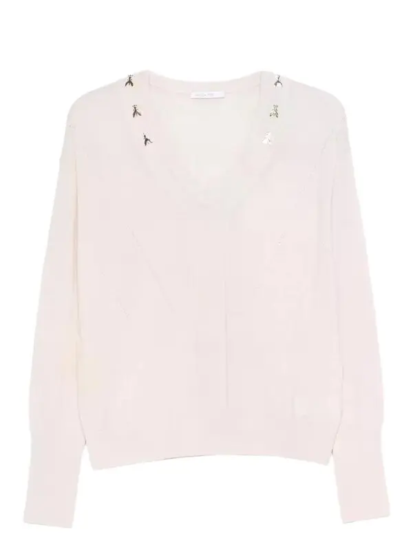Patrizia Pepe Fly-appliqué V-neck Top - Pink