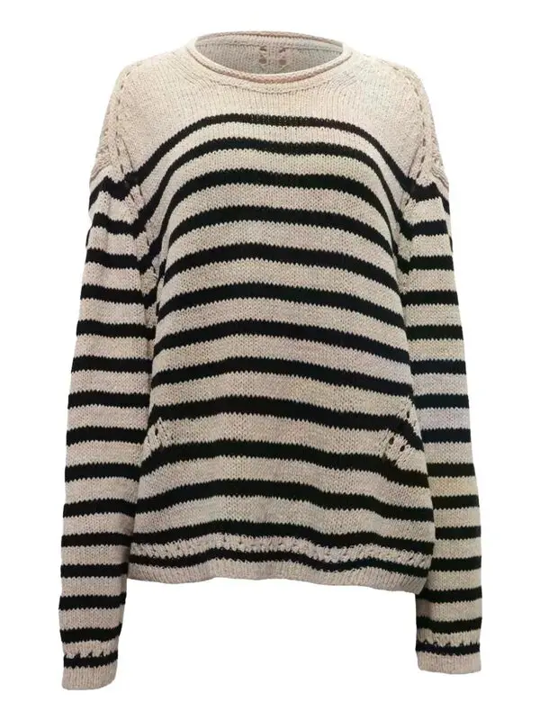 Ulla Johnson Striped Crew Neck Sweater - Neutrals