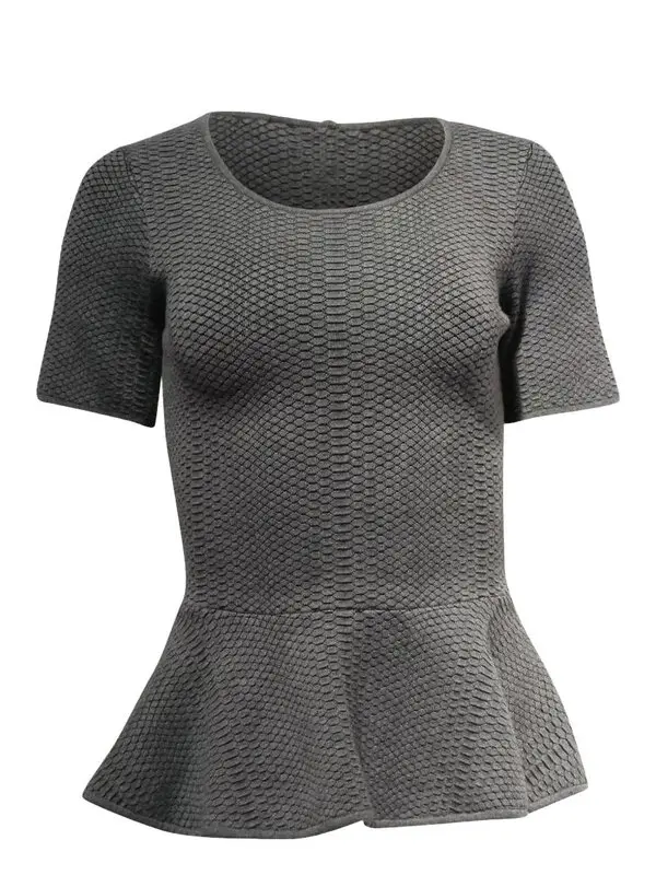Sandro Peplum Knitted Blouse - Grey