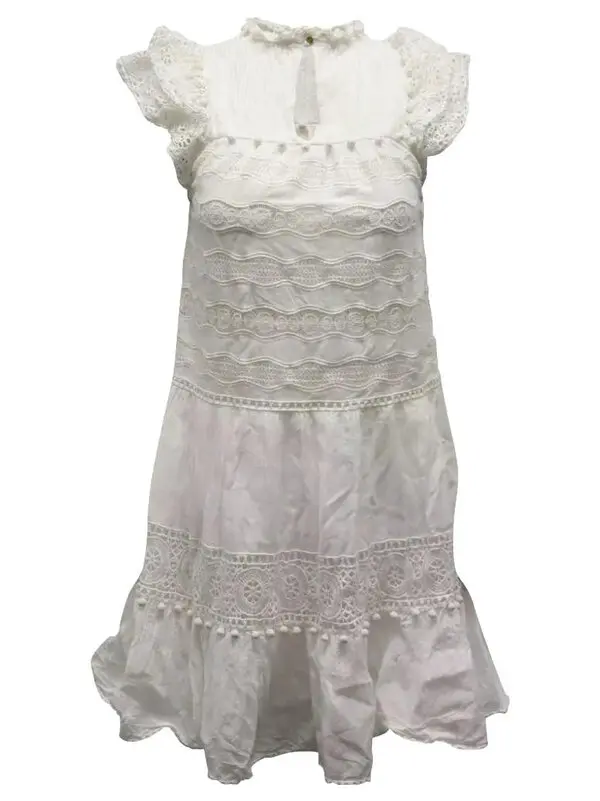 Ulla Johnson Eyelet Ruffle Mini Dress - White