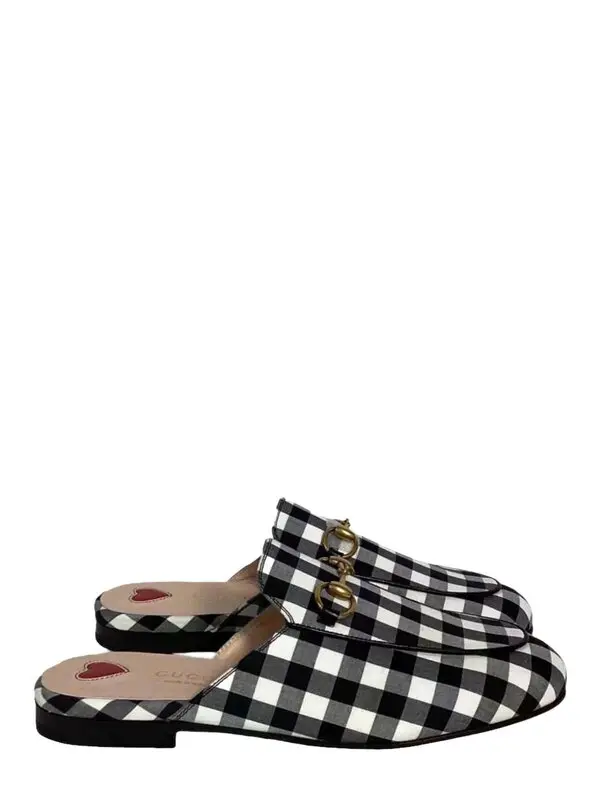 Gucci Princetown Checked Mules - Black