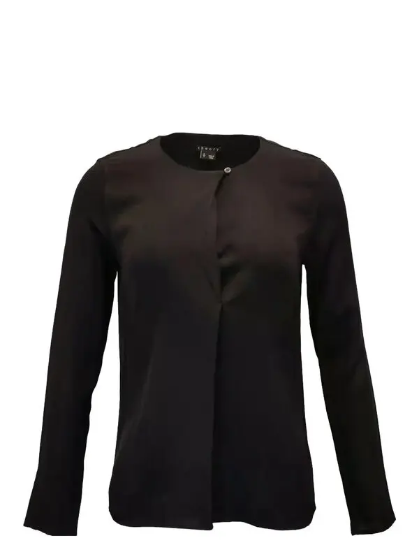Theory Silk Long-sleeve Blouse - Black