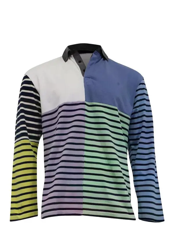 JW Anderson Patchwork Long-sleeve Polo Shirt - White