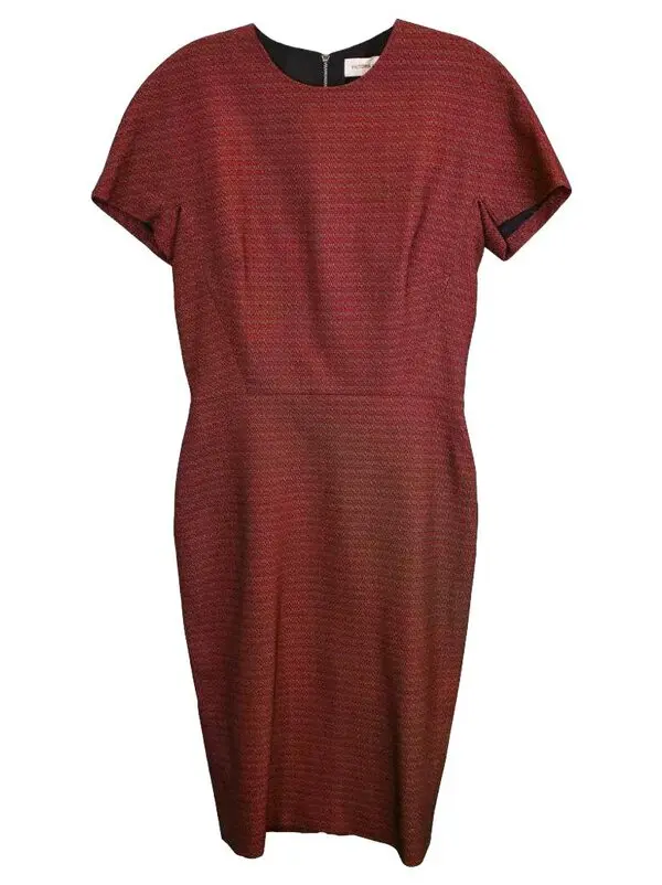 Victoria Beckham Jacquard Midi Dress - Red