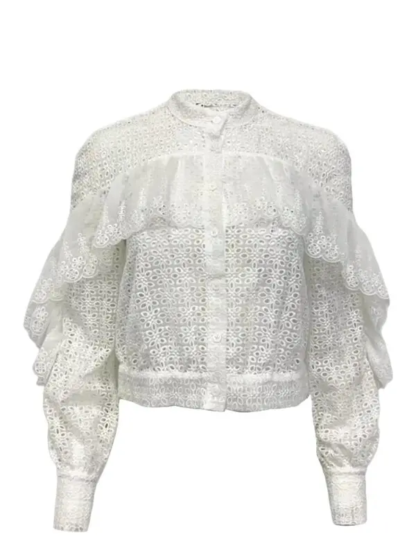 SELF-PORTRAIT Floral Embroidered Blouse - White