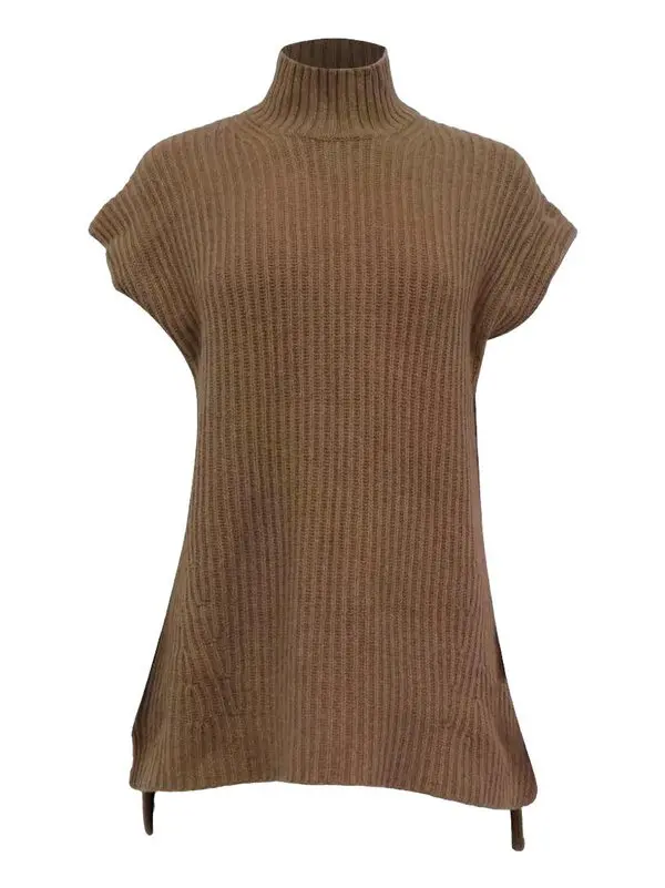 GANNI Turtleneck Vest - Brown