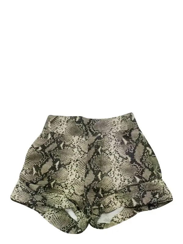 Philosophy Di Lorenzo Serafini Snakeskin-print High-waist Shorts - Grey