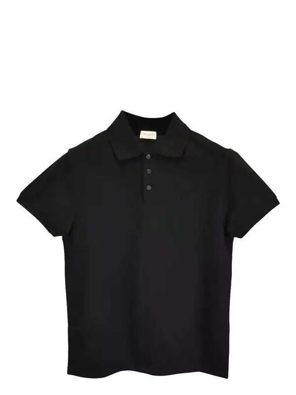 Saint Laurent Logo-embroidered Polo Shirt - Black