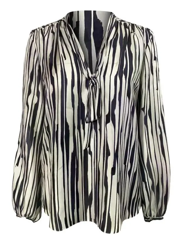 Theory Zebra-print Long-sleeve Blouse - White