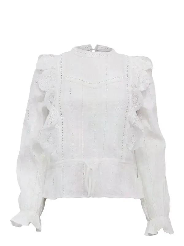 Maje Victorian Lace Blouse - White