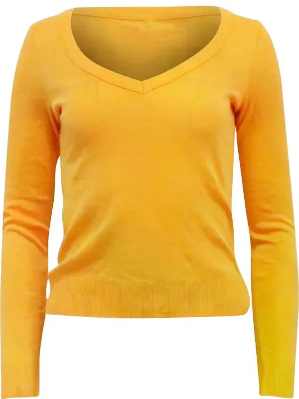 JOSEPH Long Sleeve V-neck T-shirt - Orange