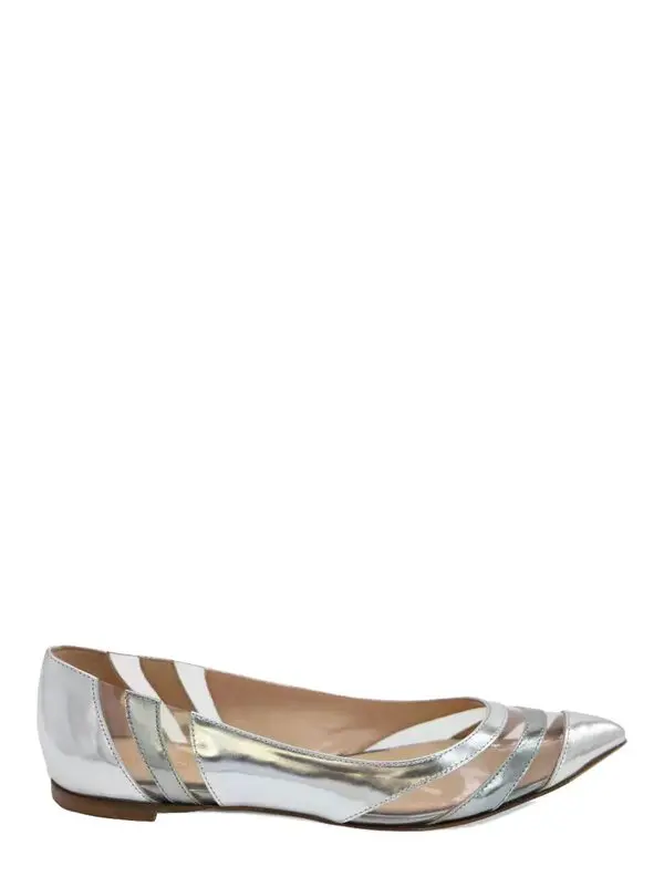 GIANVITO ROSSI Pointed Toe Flats - Silver