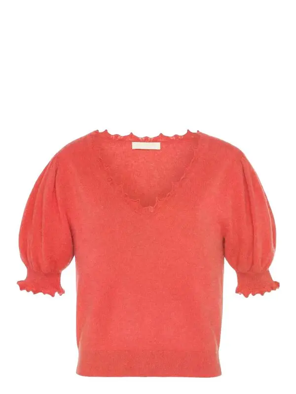 Ulla Johnson Polline V-neck Top - Red