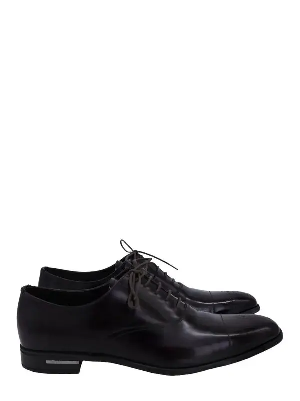 Prada Leather Oxford Shoes - Brown