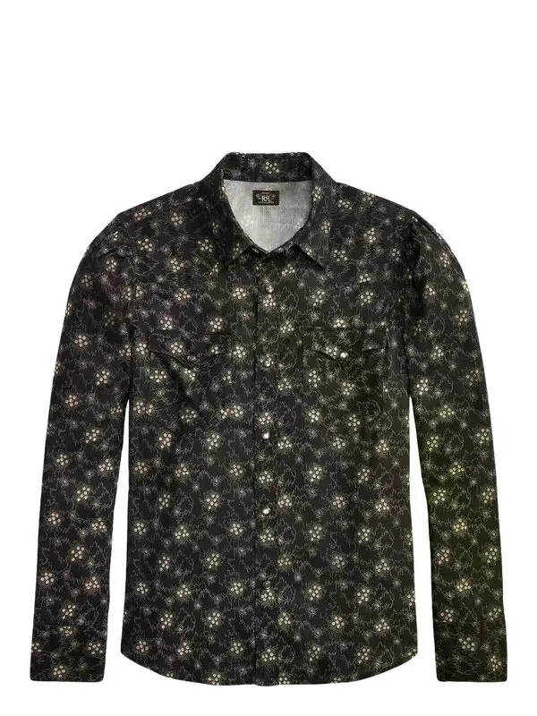 Ralph Lauren Printed Long-sleeved Shirt - Black