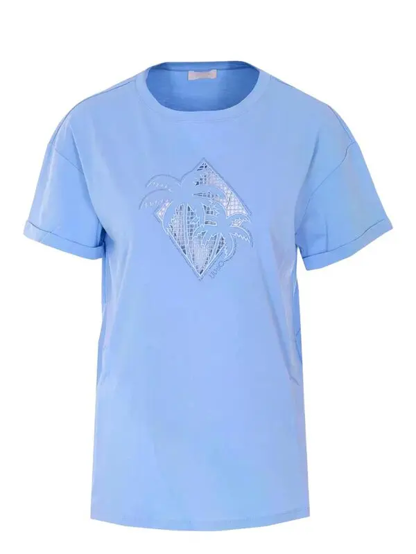 Liu Jo Crystals-embellished T-shirt - Blue