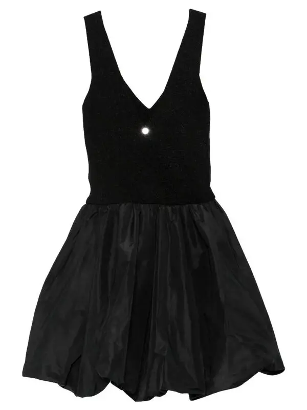 Liu Jo Embellished V-neck Mini Dress - Black