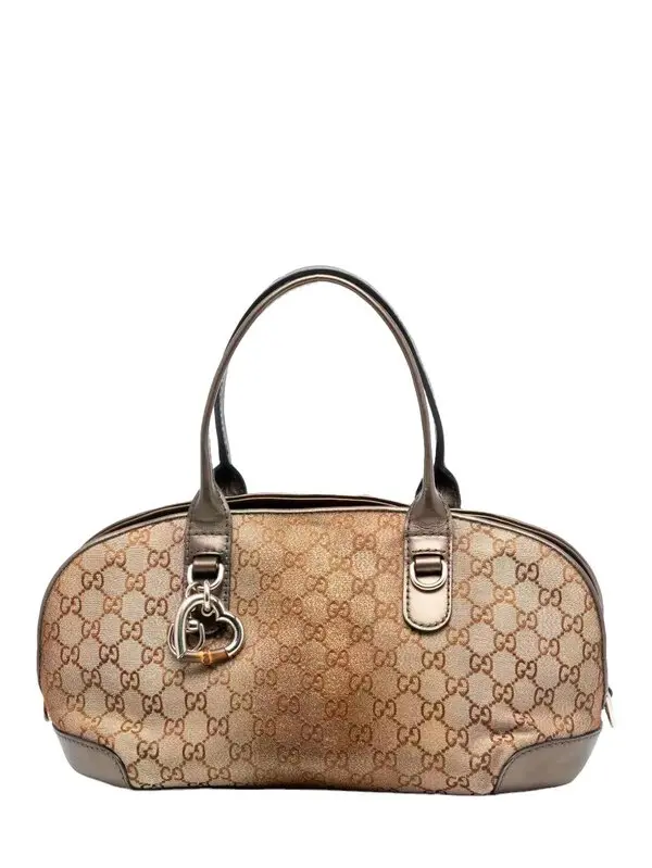 Gucci Gg Lurex Heart Bit Satchel - Brown