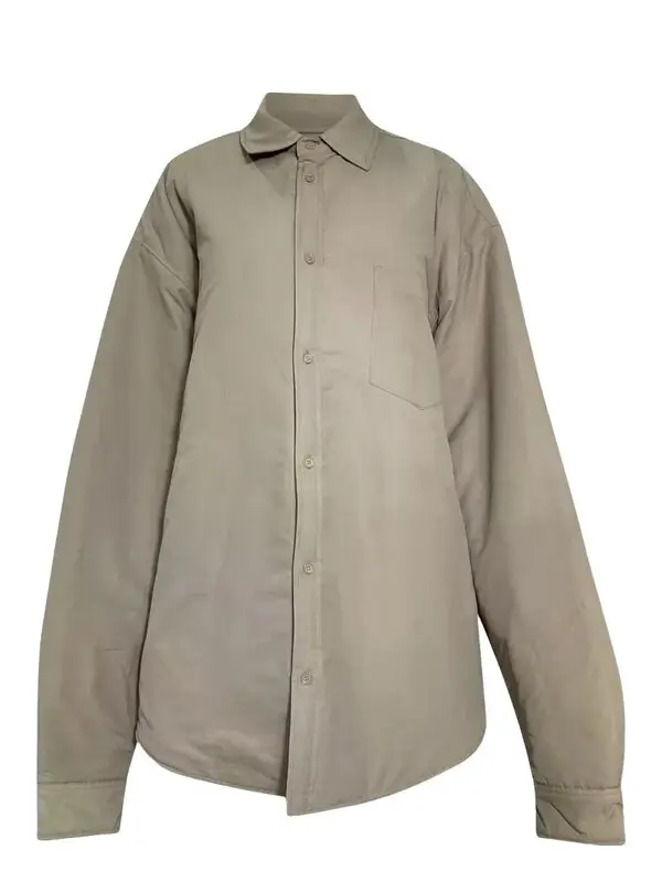 THE FRANKIE SHOP Padded Button-up Overshirt - Neutrals