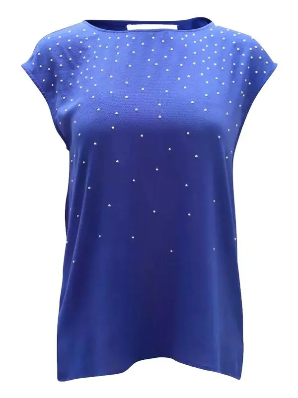 Michael Kors Crystal-embellished Sleeveless Blouse - Blue