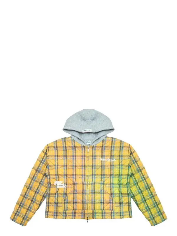 FREE REFILLS Quilted Flannel Zip Jacket - Yellow