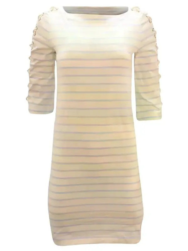 Ralph Lauren Striped Lace-up Mini Dress - White