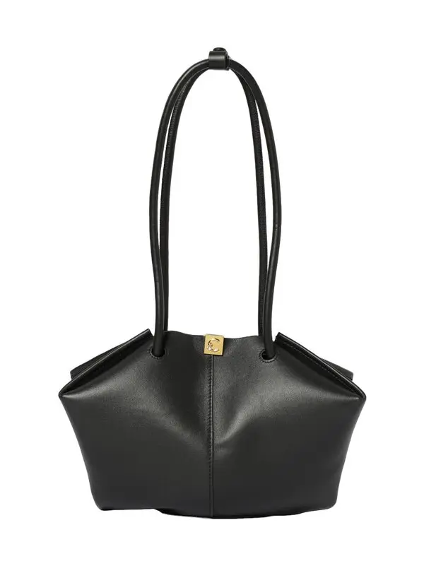 COCCINELLE Leather Shoulder Bag With Gold Tone Clasp - Black