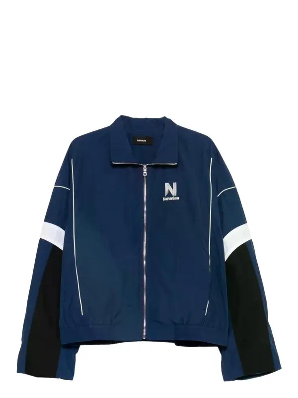 NAHMIAS Logo-appliqué Panelled Jacket - Blue