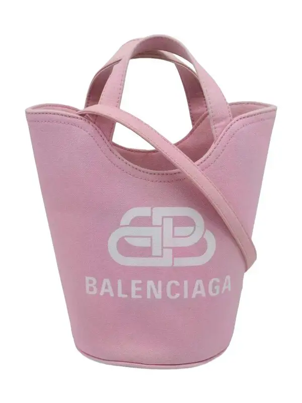 Balenciaga Canvas Bucket Bag - Pink