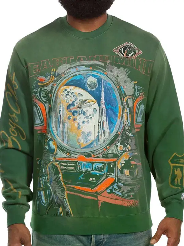 BILLIONAIRE BOYS CLUB Explore Printed Long-sleeve Sweatshirt - Green