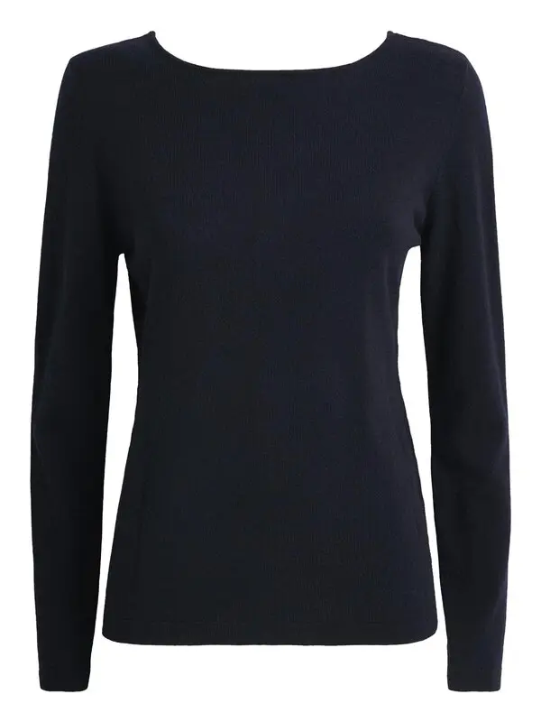 ALLUDE Wool-cashmere Twist-detail Sweater - Navy