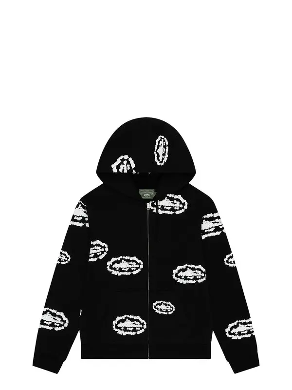 DENIM TEARS X Cortiez Island Wreath Zip Hoodie - Black