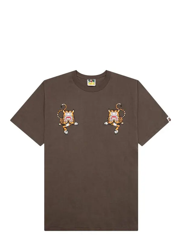 A BATHING APE Tiger Tee - Brown