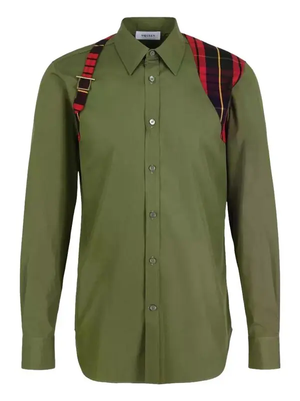 Alexander McQueen Tartan-panel Shirt - Green