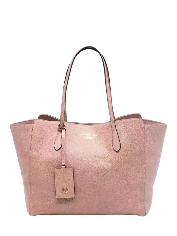 Gucci 2016-2025 Medium Leather Swing Tote Bag - Pink