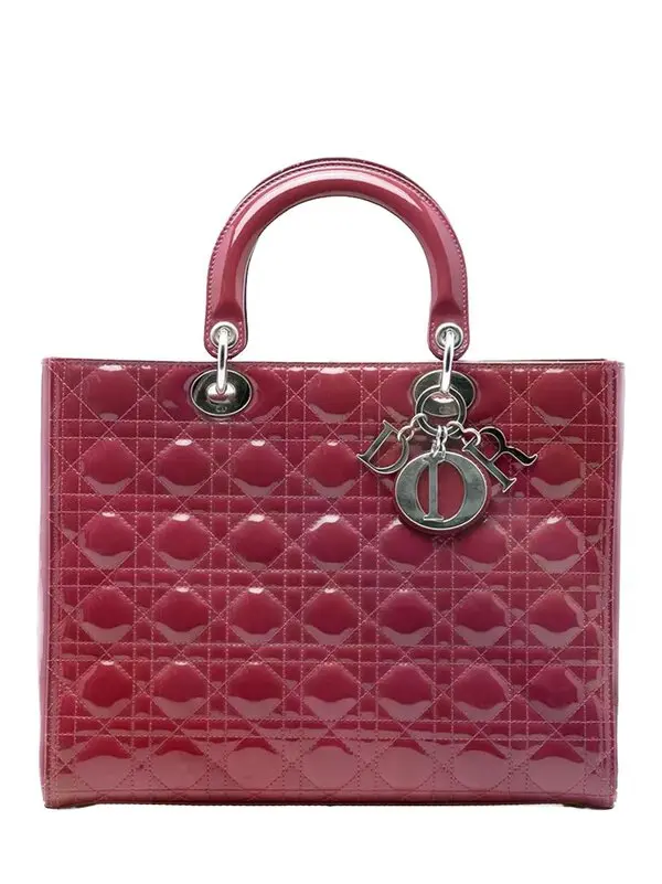 Dior 2012 Large Cannage Lady Satchel - Red