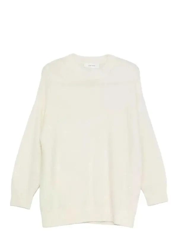 IVORY PARIS Sequin Embellished Crew-neck Sweater - Neutrals