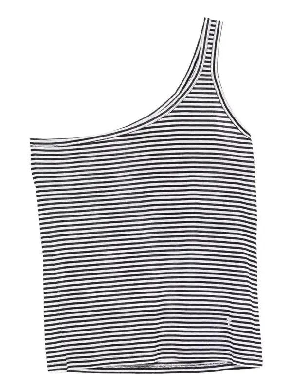 TOM FORD Striped One-shoulder Top - White