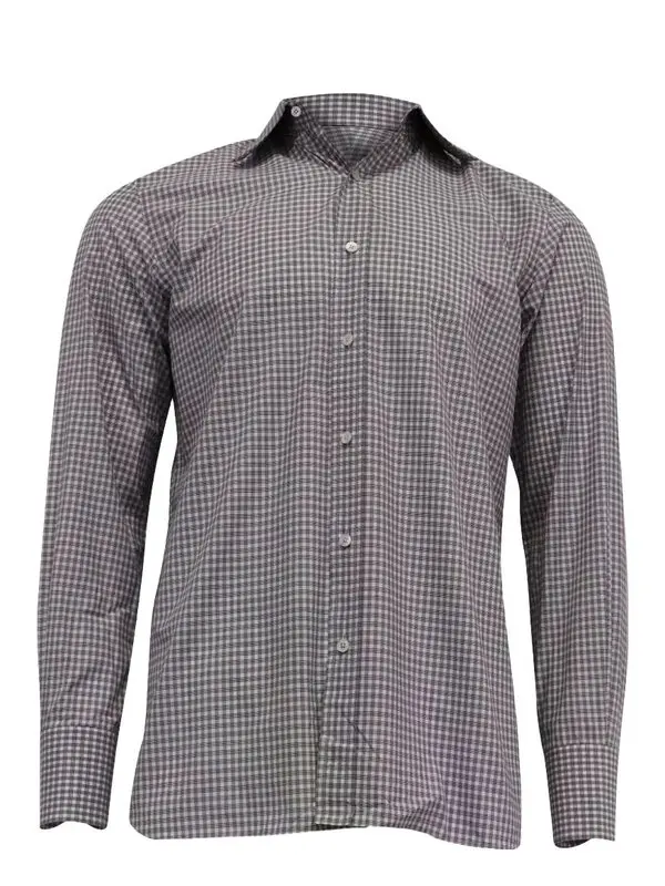 TOM FORD Plaid-pattern Long-sleeve Shirt - Red