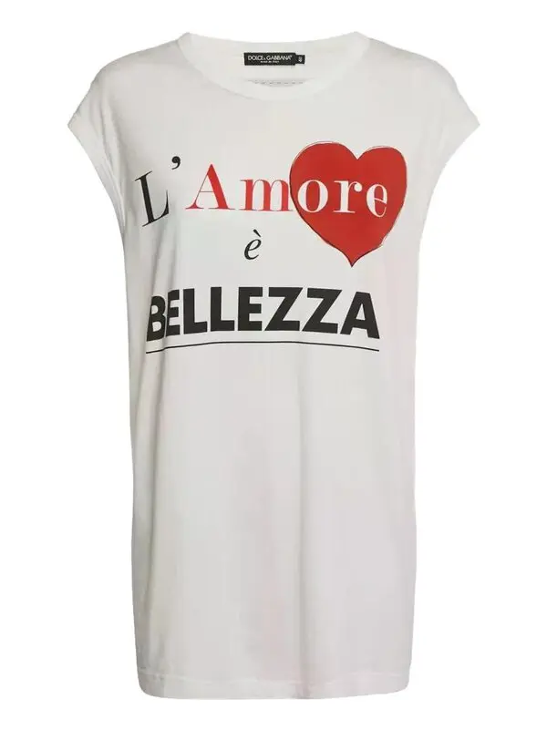 Dolce & Gabbana Slogan Print T-shirt - White