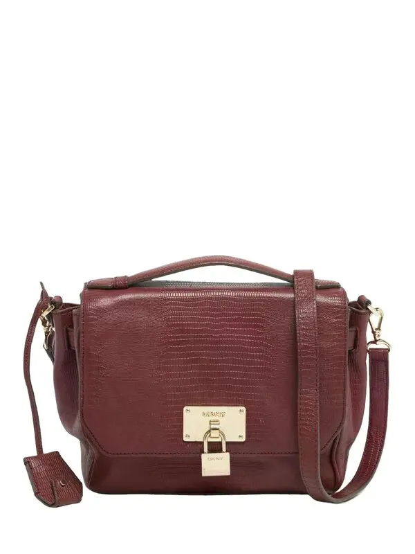 Dkny Lizard-embossed Top-handle Bag - Red