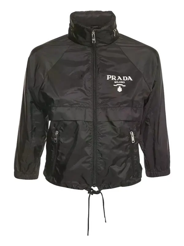 Prada Hooded Zip-up Jacket - Black