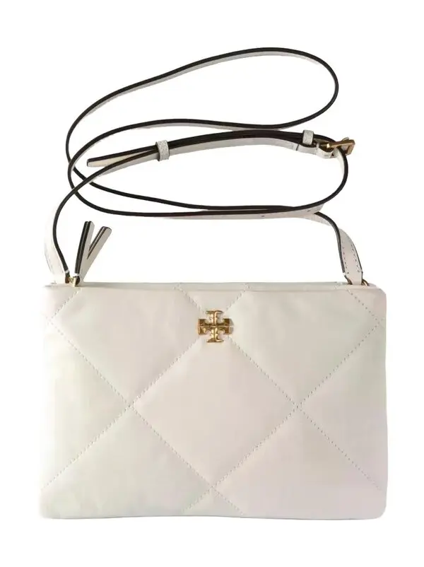 Tory Burch Quilted Cross Body Bag With Logo - White