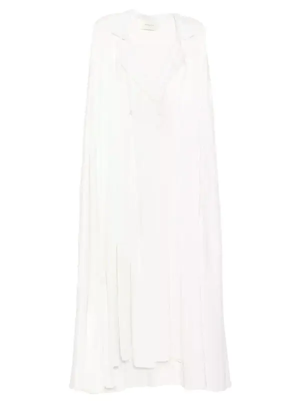 SHATHA ESSA Satin Maxi Dress - White