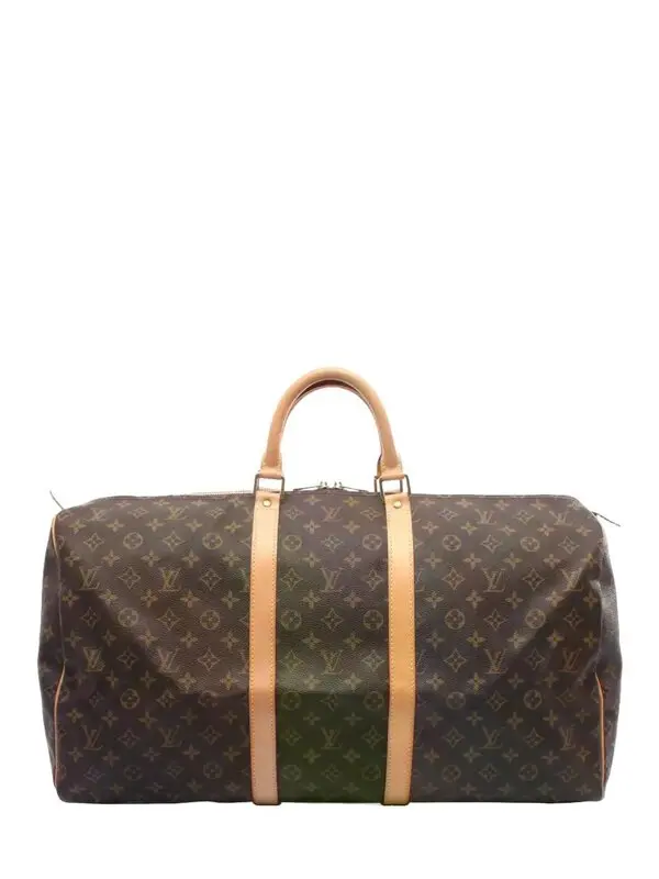 LOUIS VUITTON 2000 Monogram Keepall 55 Travel Bag - Brown
