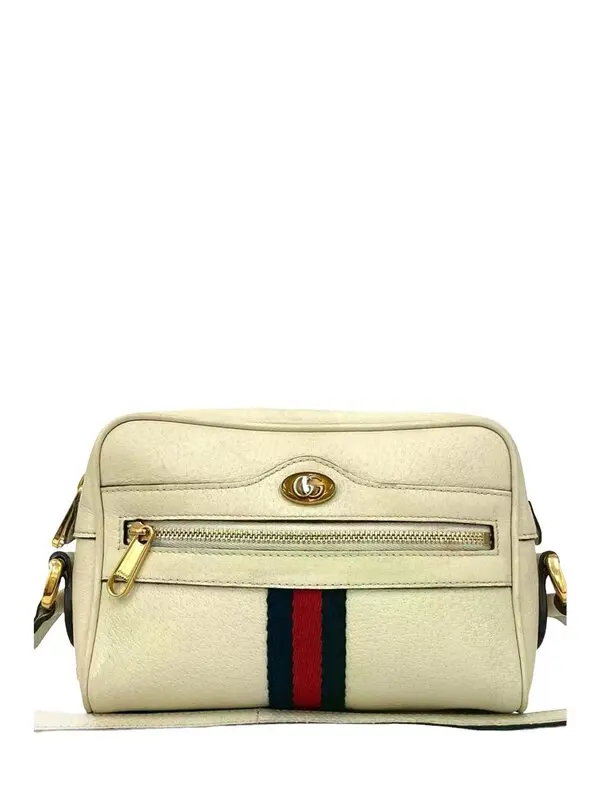 Gucci Mini Leather Ophidia Crossbody Bag - White