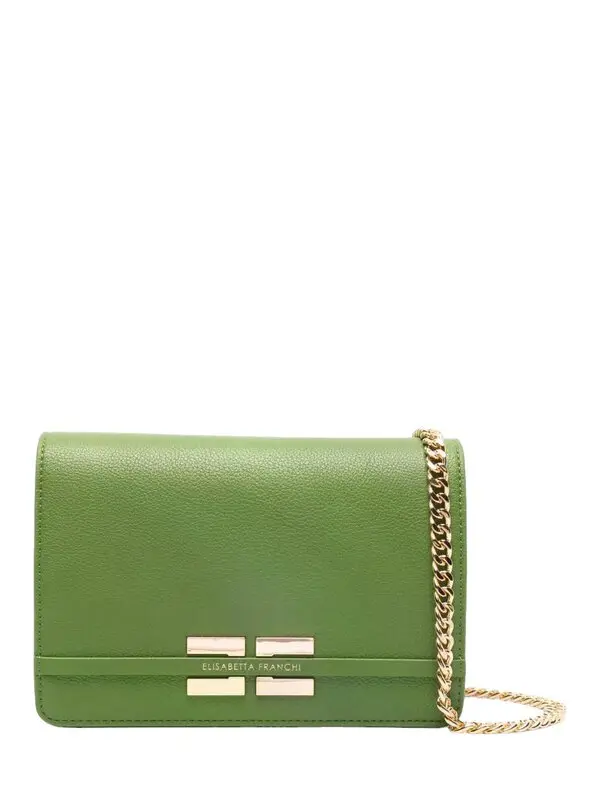 Elisabetta Franchi Logo Chain Shoulder Bag - Green