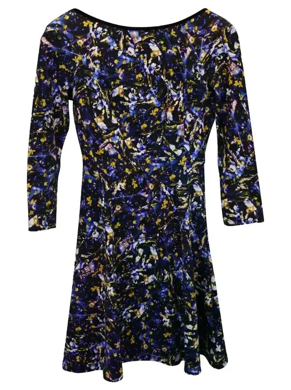 Erdem Vivi Round-neck Floral-print Mini Dress - Black
