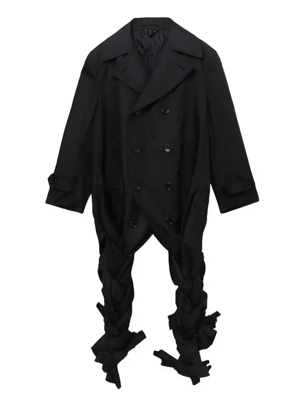 Comme Des Garçons Braided Double-breasted Coat - Black